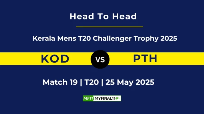 KOD vs PTH Player Battle & Head to Head Team Stats - Kerala T20 Men's ...