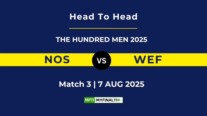 NOS vs WEF Player Battle & Head to Head Team Stats - The Hundred Men's 2025